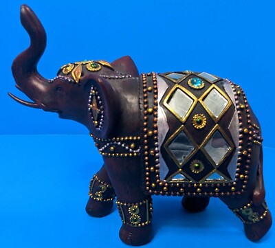Resin Elephant with Jeweled Saddle Blanket and Head Piece | eBay