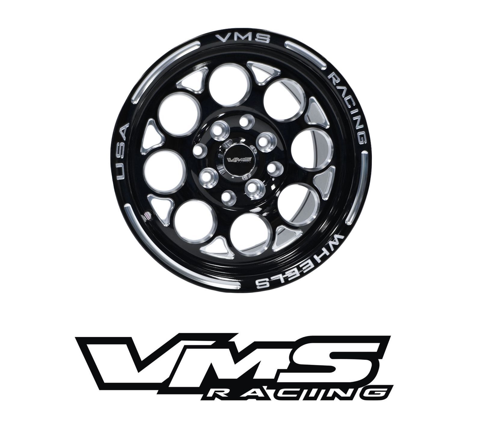 x2 VMS RACING MODULO 15x7 BLACK POLISHED DRAG RIMS WHEELS FOR HONDA CRX ...