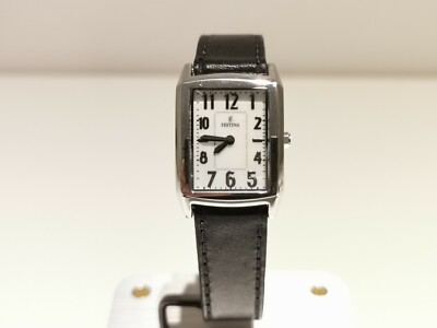 RETRO ST.STEEL TANK LADIES QUARTZ WATCH "FESTINA"/MOTHER OF PEARL DIAL ...