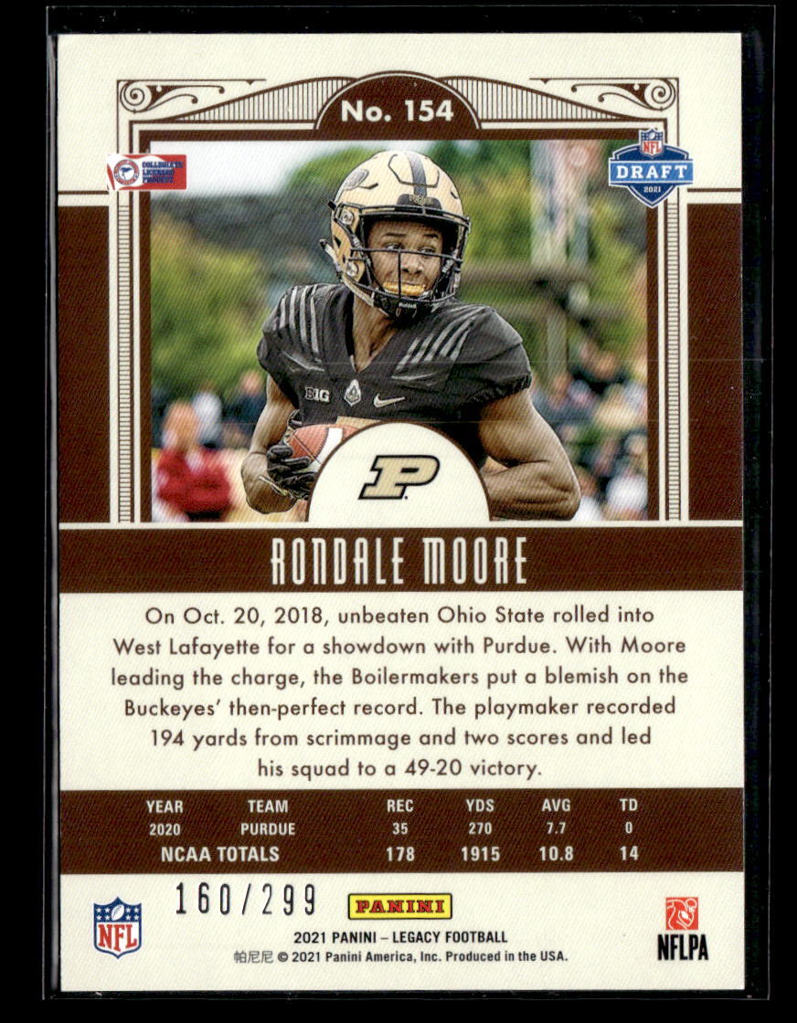 2021 Panini Legacy - Rookies Rondale Moore #154 Red /299 (RC) for sale ...