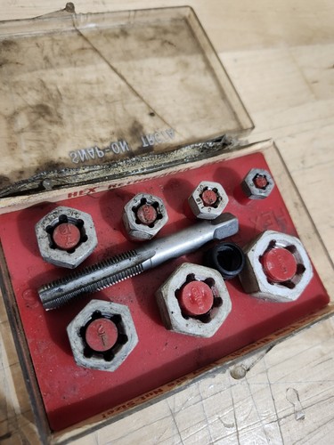 SNAP-ON TOOLS HEX RETHREADER DIE SETS LOT OF 2 TRF7A TRC7A MADE IN USA ...