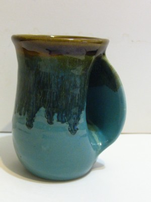 Neher Pottery Clay in Motion 2012 "Ocean Tide" Right Hand Warmer Mug ...