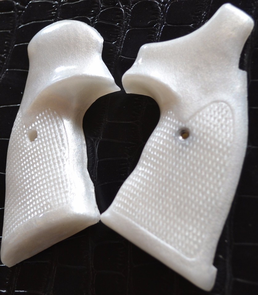 S&W K/L frame Fitz repro GFK K-S gunfighter pistol grips pearl plastic ...