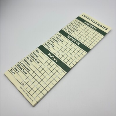 Clue Vintage Game Collection Notepad 2005 Replacement Pieces Parts ...