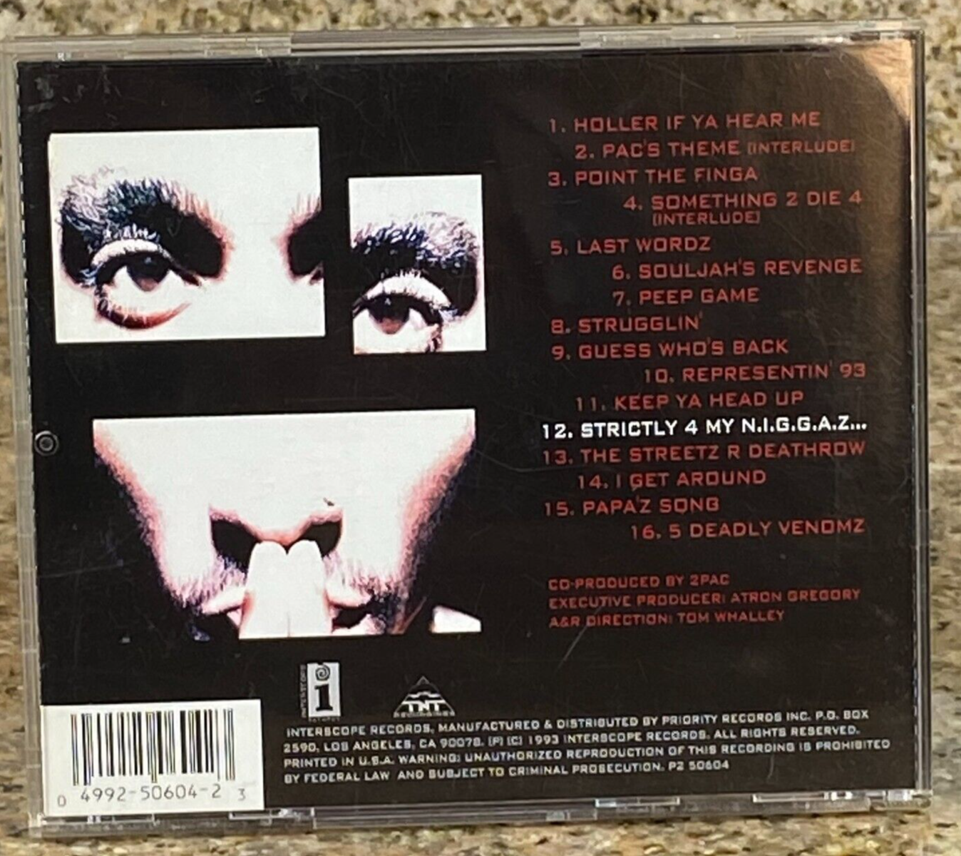 2Pac Tupac Strictly 4 My N.I.G.G.A.Z. Rare OOP Interscope Records 1993 ...