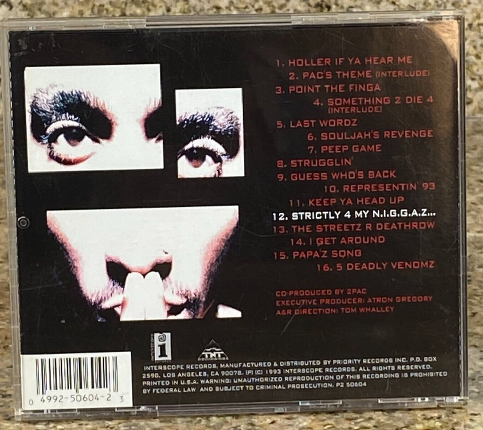 2Pac Tupac Strictly 4 My N.I.G.G.A.Z. Rare OOP Interscope Records 1993 ...