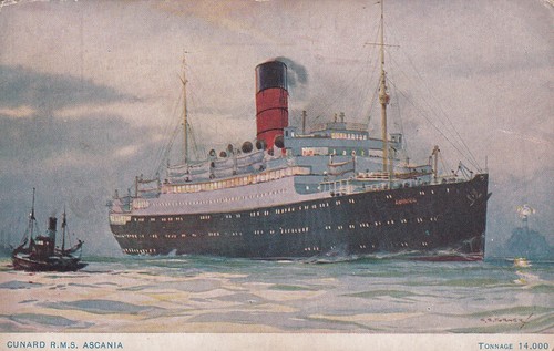 RMS ASCANIA CUNARD LINE Shipping Vintage Postcard | eBay