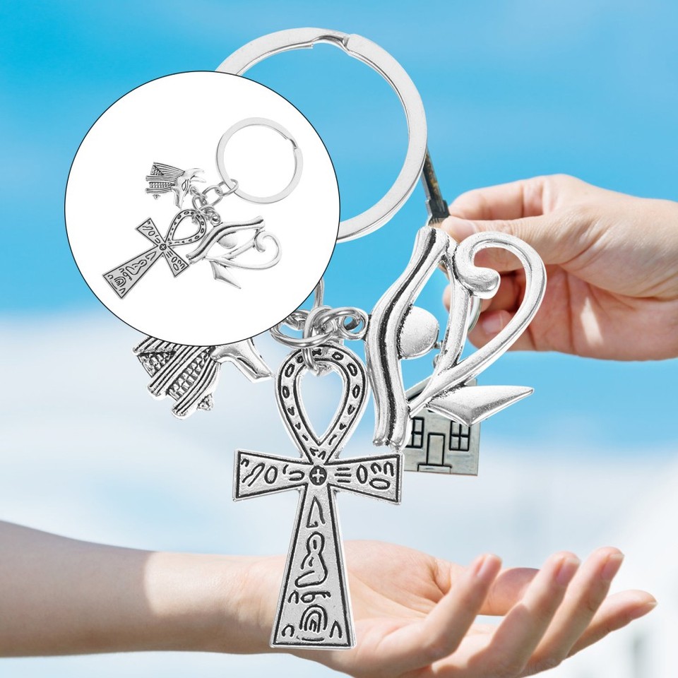 Ancient Egypt Symbol Design Keychains Retro Key Rings Pendant Vintage ...