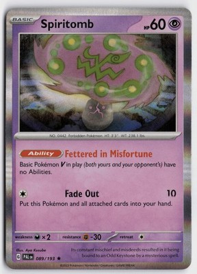 Pokemon Spiritomb 089/193 Holo Rare SV02: Paldea Evolved NM | eBay