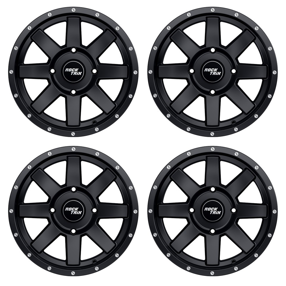 4pcs 15" RockTrix RT106 ATV UTV Wheel Rim 15x7 et10 4+3 Offset 4x110 4/ ...