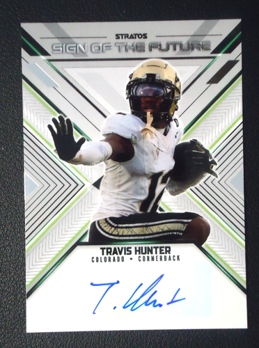 Travis Hunter 2024 PULSE STRATOS FOOTBALL AUTO 10/20 Card #SFTH | eBay