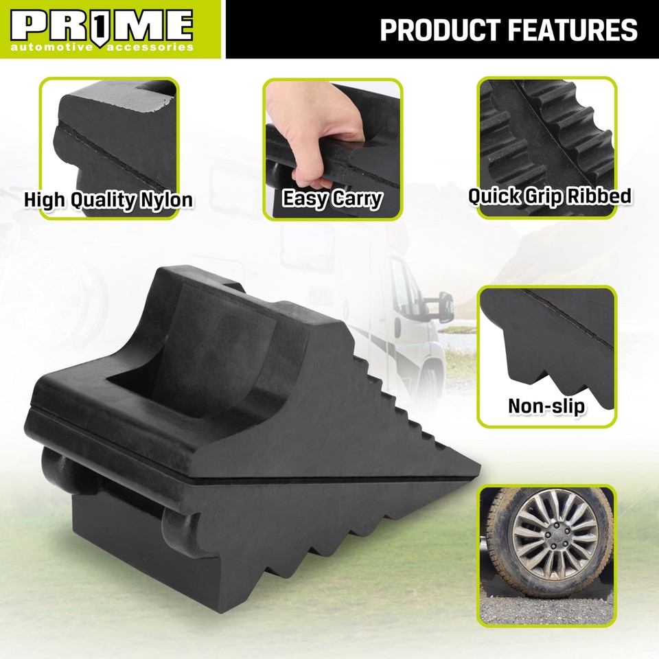Pr1me Heavy Duty Rubber Wheel Chocks Rubber Tire Blocks Rv Solid Rubber ...