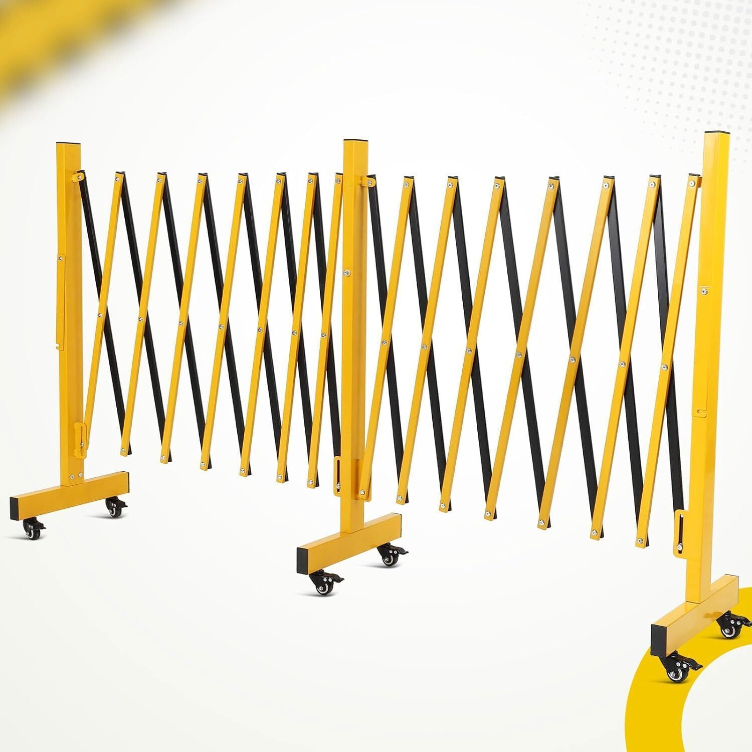 11/23FT Folding Security Gate Metal Expandable Mobile Barricade Gate ...