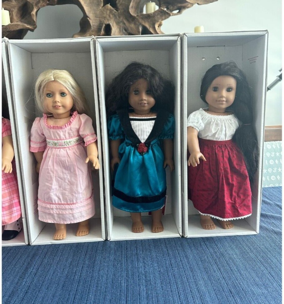American Girl Doll Collection - 9 Dolls In Boxes With Books and ...
