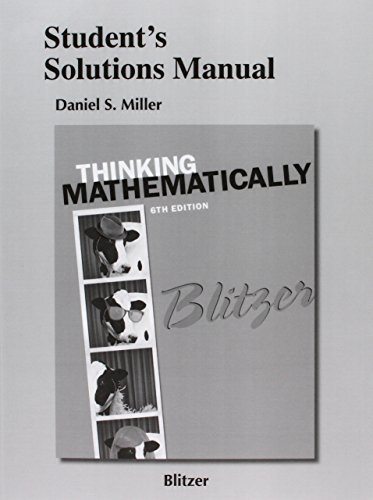 Student's Solutions Manual for Thinking Mathematically by Blitzer ...