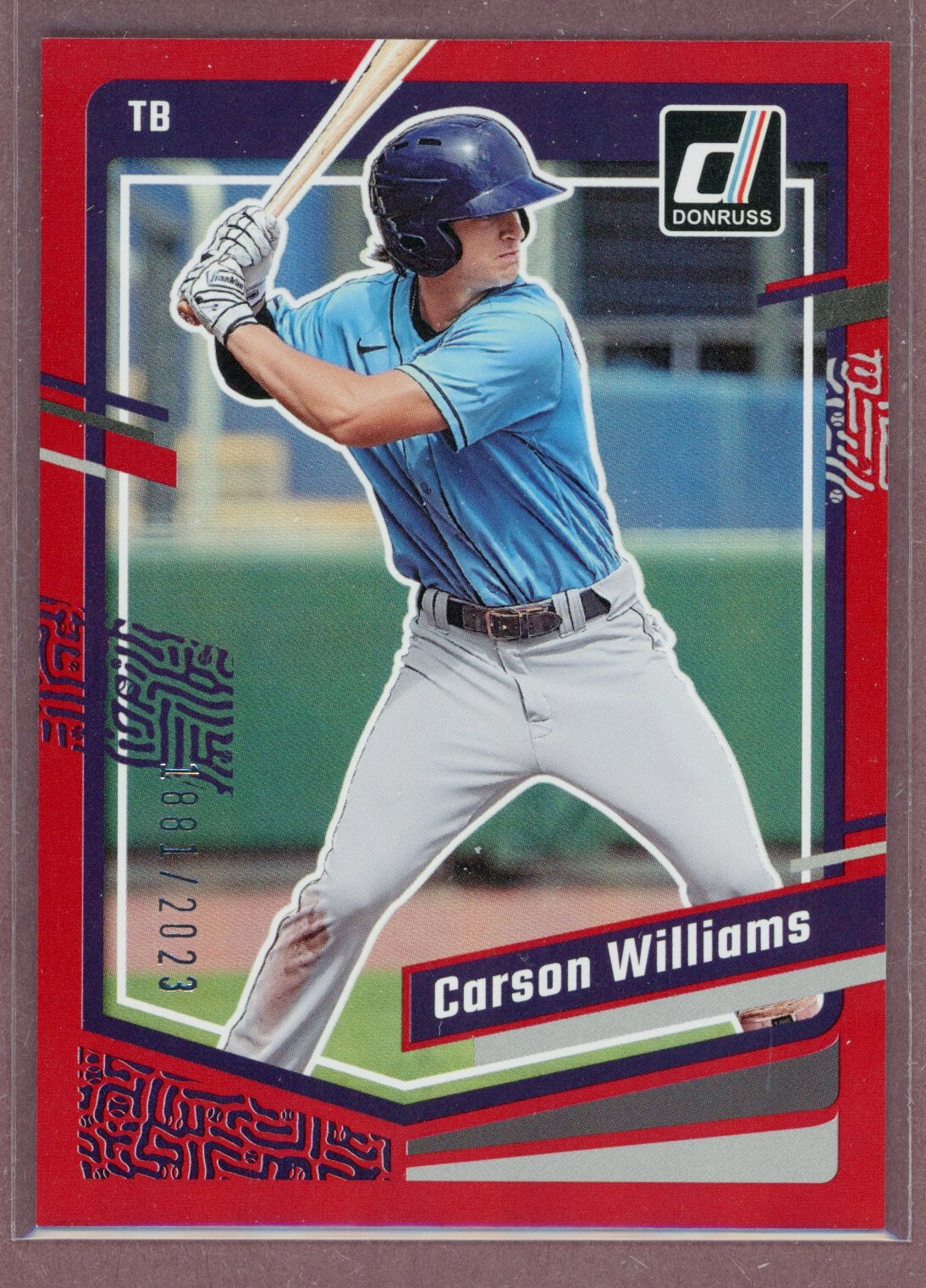 2023 Donruss Baseball Base Holo Red #115 Carson Williams (Rays)/2023 | eBay