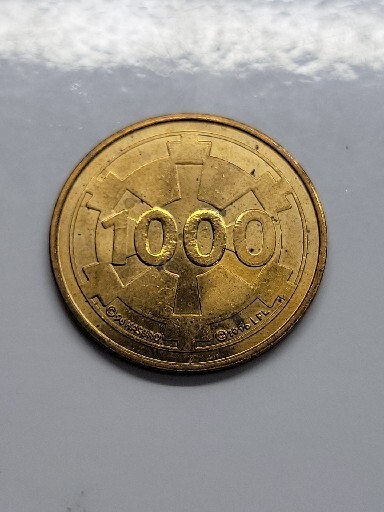 Starwars Galactic 1000 Credit Imperial Coin Token Medal 1996 Hasbro ...