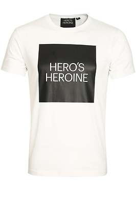 Mens T-Shirt HERO'S HEROINE Block t-shirt White | eBay