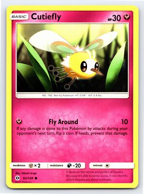 Cutiefly 92/149 Common Sun & Moon Base Set Pokemon Card - NM | eBay