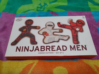 Ninja Bread Men Fun Plastic Cookie Cutters (FRED)~Set Of 3 Different ...