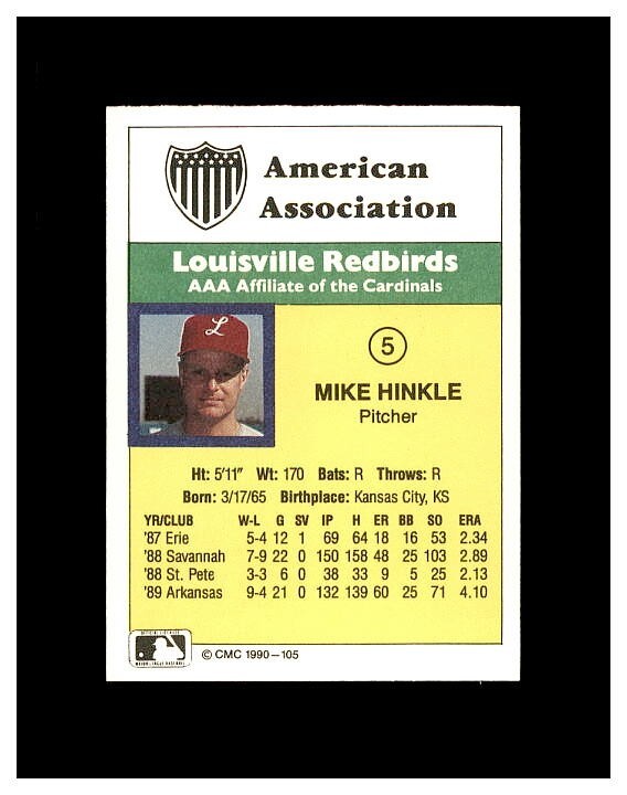 1990 Louisville Red Birds CMC #5 Mike Hinkle | eBay
