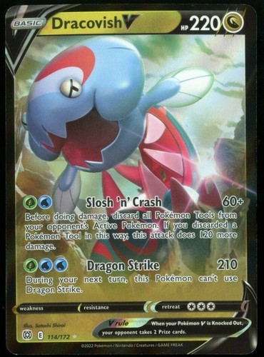 Dracovish V 114/172 Holo Ultra Rare - 2022 Pokemon Brilliant Stars NM ...