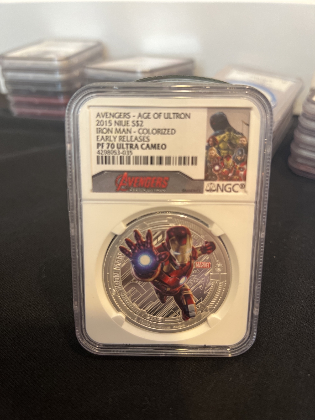 2015 Niue $2 Marvel's Avengers Iron Man 1oz Silver Proof Coin NGC PF70 ...