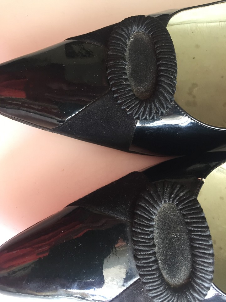 Vintage 60s patent black leather stilettos - size 40 - UK 6 | eBay