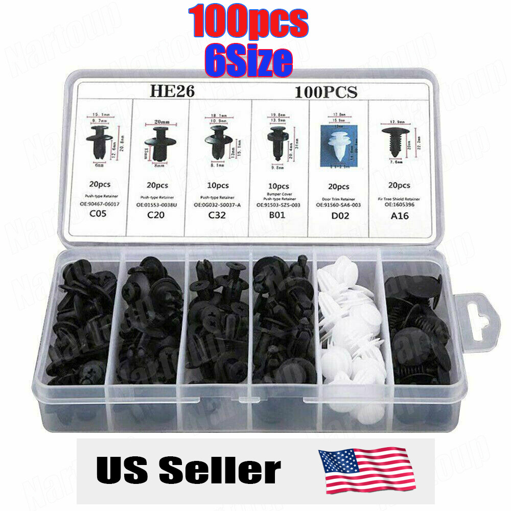 For Dodge Car 100X Box Set Bumper Fender Liner Push Type Retainer Clips ...