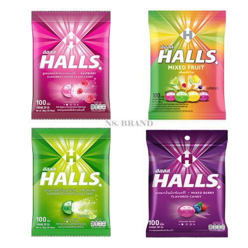 Halls Candy Mixed Fruit Berry Rasberry Fresh lime 100 tabs Pack x 4 ...