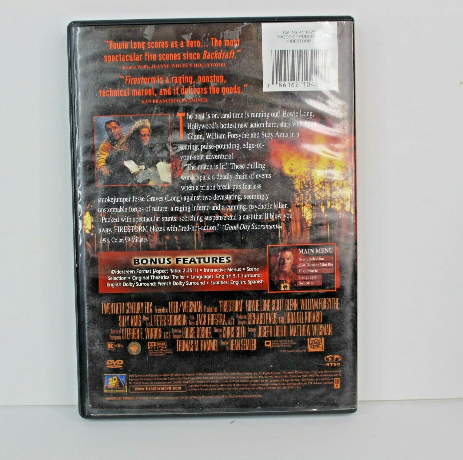 Firestorm 1999 DVD Howie Long Scott Glen William Forsythe 86162104275| eBay