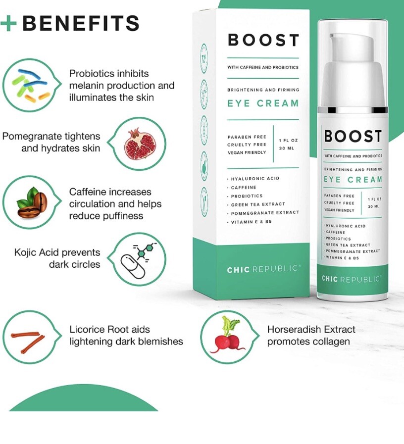 Caffeine Eye Cream - Organic Eye Cream for Dark Circles and Puffiness ...