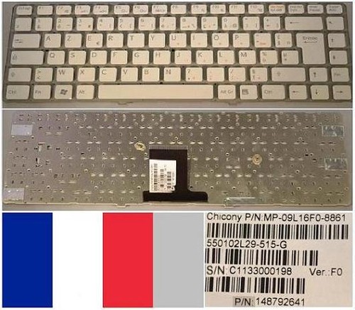 French AZERTY Keyboard SONY VAIO VPC-EA MP-09L16F0-8861 148792641 White ...