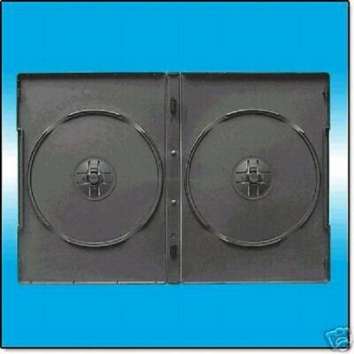 100 BLACK 14MM DOUBLE DVD CASES - CLIPS ON SPINE - PSD33 OR BL32 | eBay