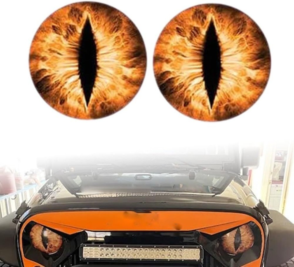 Beast Eyes Headlight Decals, 3D Stereo Eye Decals for Jeep Headlights ...