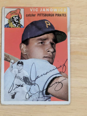 VIC JANOWICZ SIGNED AUTOGRAPHED 1954 TOPPS CARD # 16 PITTSBURGH PIRATES ...