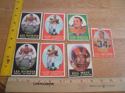 1958 Topps football cards Los Angeles RAMS ONLY lot 7 cards partial ...