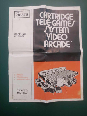 SEARS Cartridge Tele-Games System Video Arcade Owner's Manual / Model ...