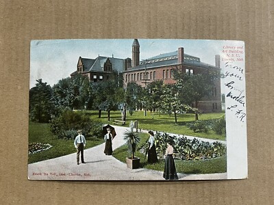 Postcard Lincoln, Nebraska University NSU, Library and Art Building UDB ...