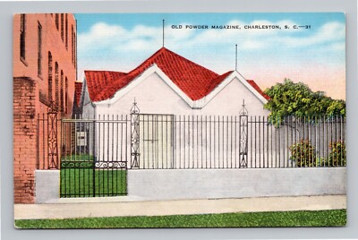 Old Powder Magazine Charleston South Carolina Linen Era Postcard ...