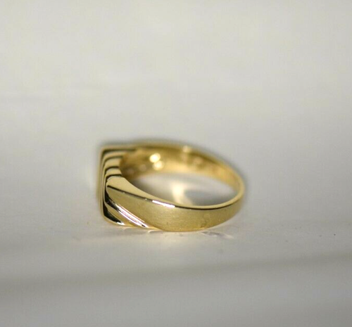 SOLID 14k Yellow Gold Retro Design Mens Ring Vintage 1970 - 80s? | eBay