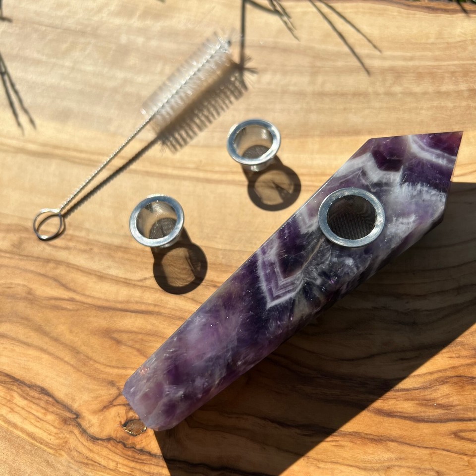 Handmade Dream Amethyst Smoking Crystal Pipe Hand Spoon Pipe Tobacco ...