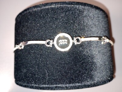 Zodiac/Horoscope Sign Braclet (Aquarius)Silver Plated With Artifical ...
