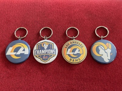 LA Rams Superbowl Champions memorabilia - 4 x 1.75" keychains (short ...