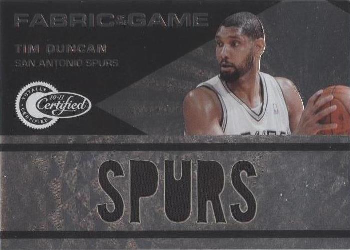 2010-11 Totally Certified - Fabric of the Game Team Name Tim Duncan #42 ...