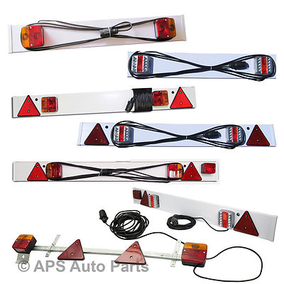 3ft 4ft 5ft Standard or LED Trailer Light Board Cable Caravan Car Van ...