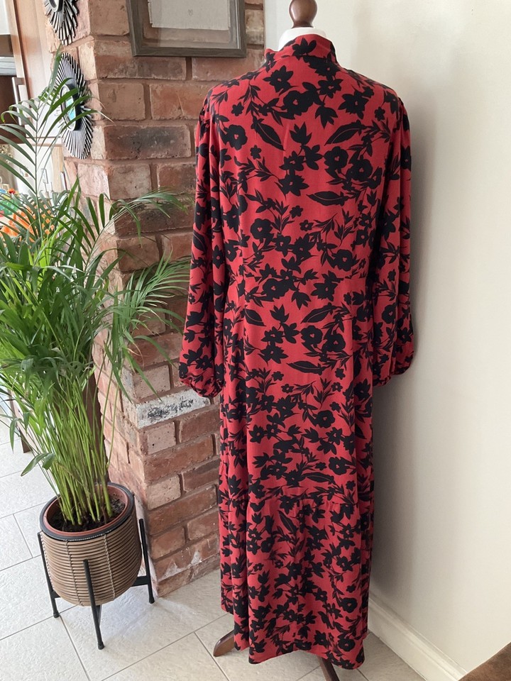 River Island midi Dress Bow Ladies Size 16 Pattern autumn winter | eBay UK