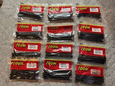 LOT of 12 ZOOM Bass Soft Plastic Baits New/Open Pack 7" Magnum Trick ...