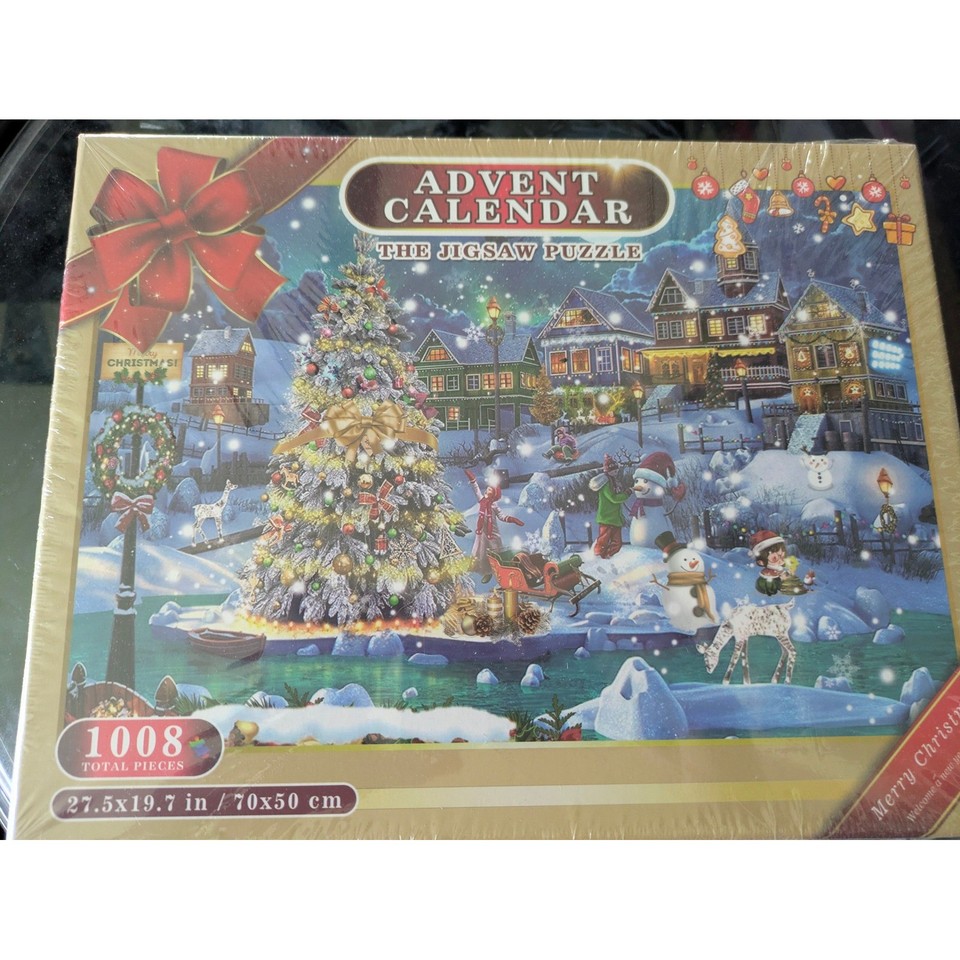 Christmas Advent Calendar Jigsaw Puzzle 1008 Pieces Holiday Countdown ...