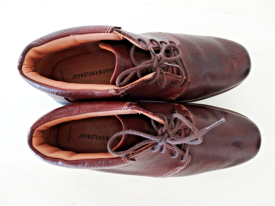 Johnston & Murphy New Hurley Chukka Dark Brown Leather Boots Size 12 M ...